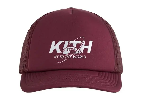 Kith Ny To The World Nolan Trucker Cap - Magma
