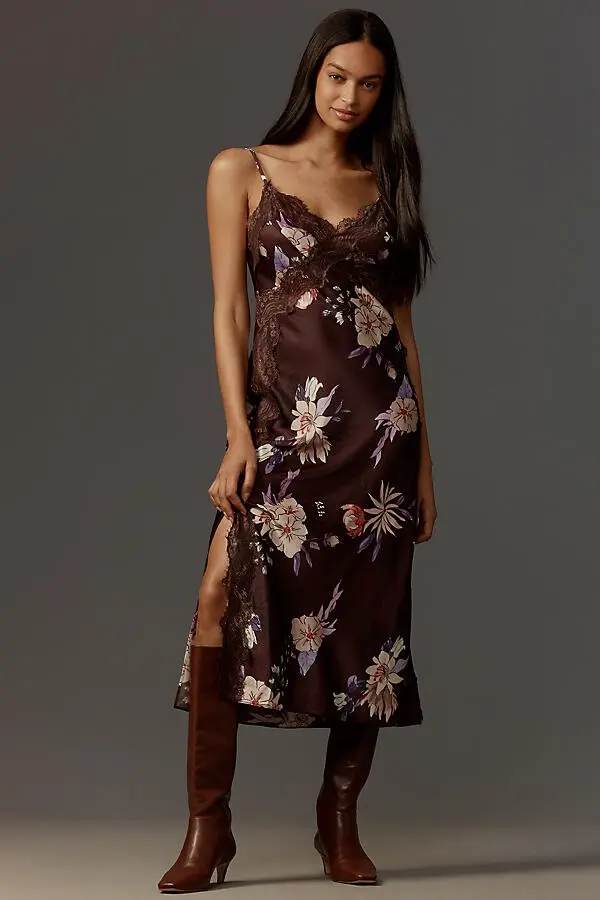 Hutch Satin Midi Slip Dress In Multicolor - 75% Off | Editorialist