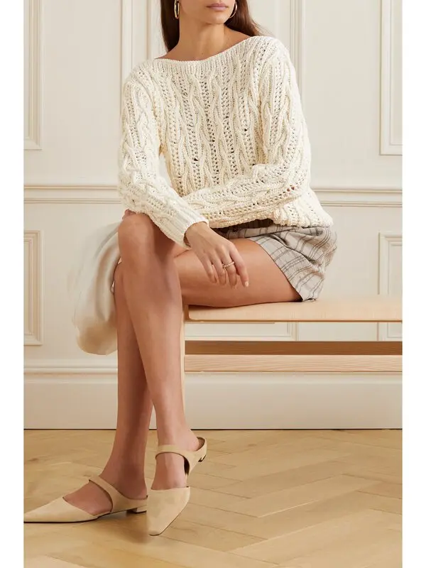 Loro Piana Cable-knit Cashmere-blend Sweater