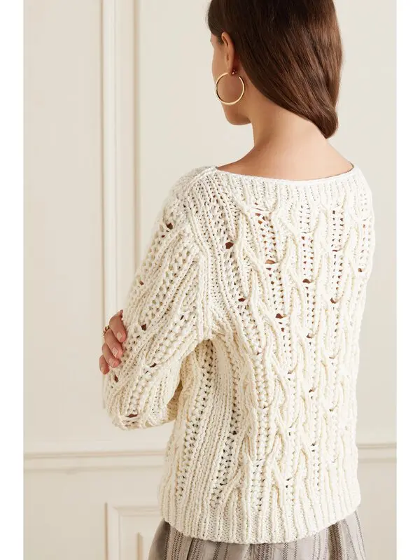 Loro Piana Cable-knit Cashmere-blend Sweater