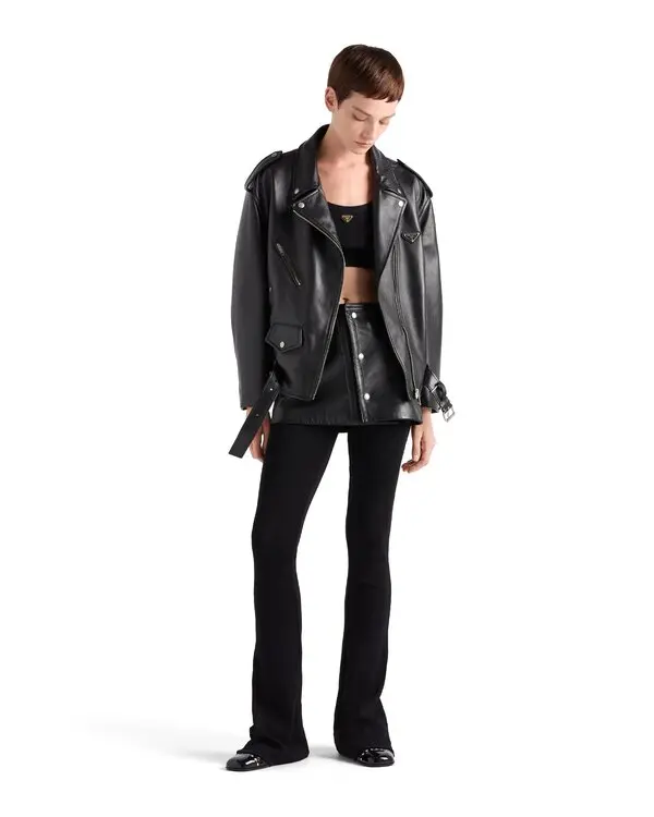 Prada Nappa Leather Biker Jacket
