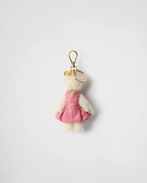 Prada Teddy Bag Charm With Metal Ring