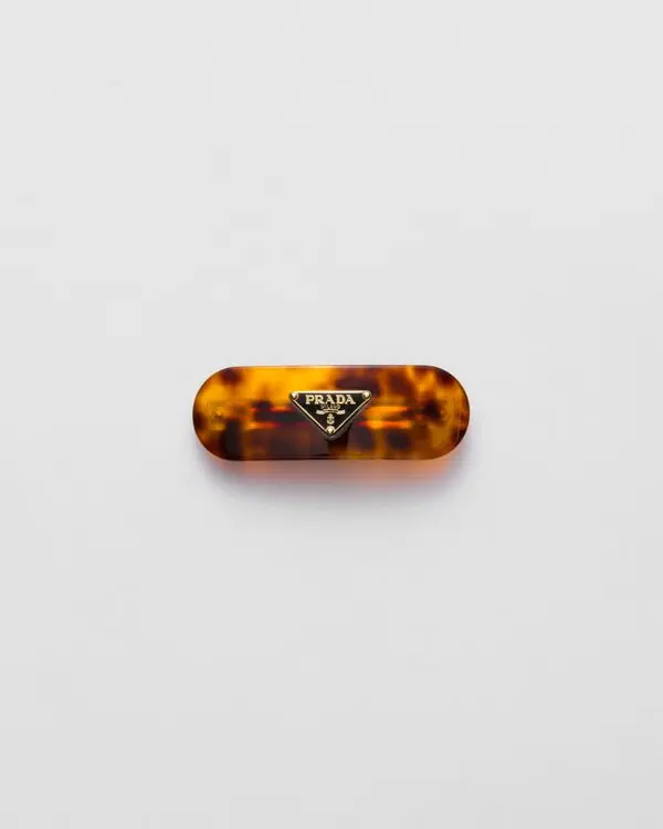 Prada Plexiglas Hair Clip - Honey/tortoiseshell