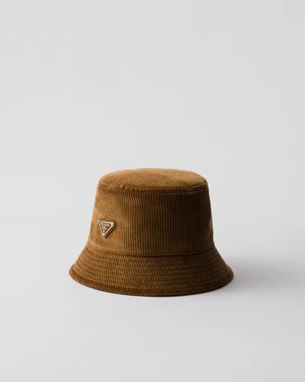Prada Corduroy Bucket Hat - Tobacco