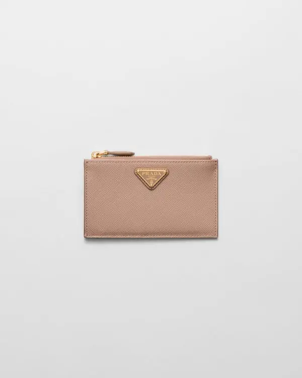 Prada Saffiano Leather Card Holder - Powder Pink