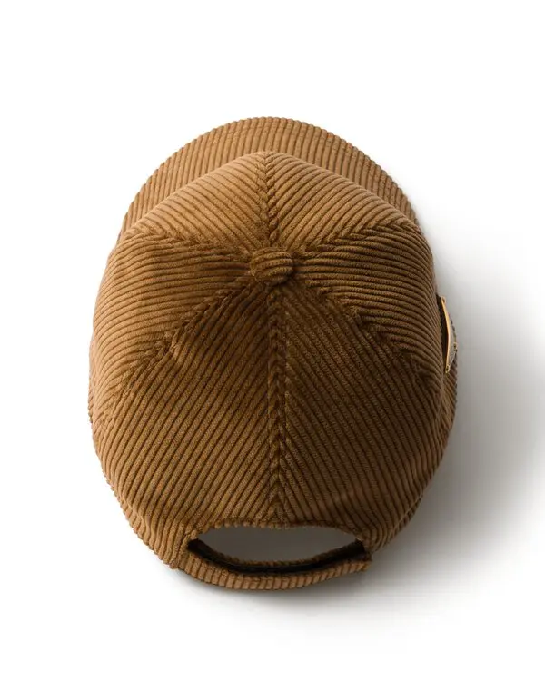 Prada Corduroy Baseball Cap - Brown