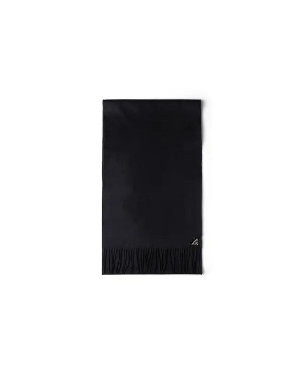 Prada Silk And Cashmere Scarf - Black