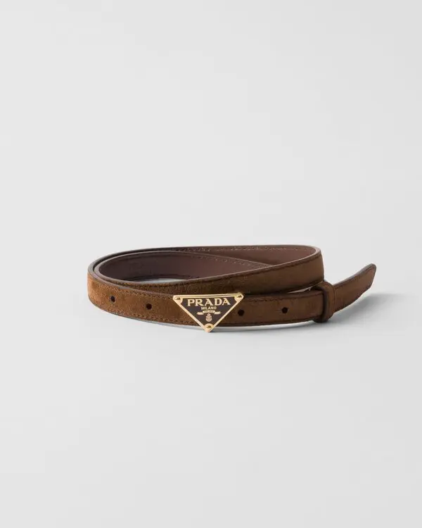 Prada Suede Belt - Cocoa Brown