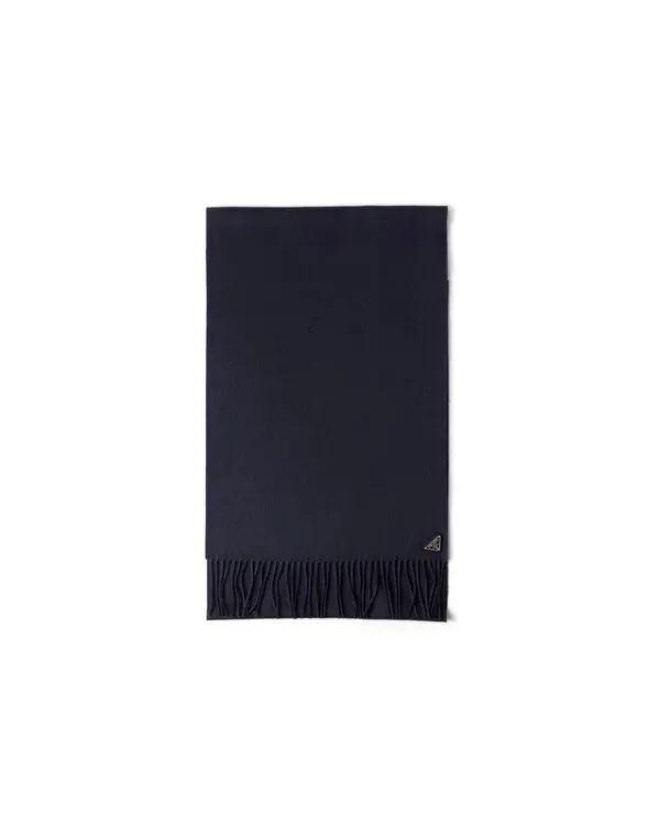 Prada Silk And Cashmere Scarf - Blue