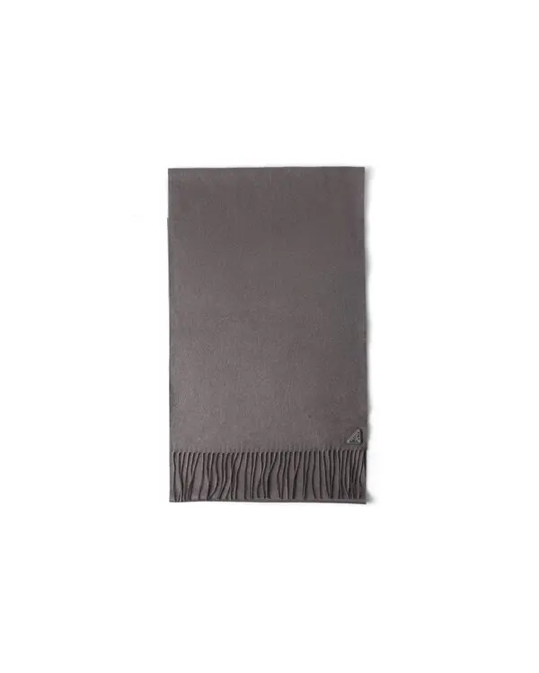 Prada Silk And Cashmere Scarf - Grey
