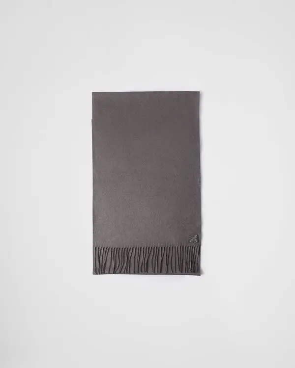Prada Silk And Cashmere Scarf - Marble Gray