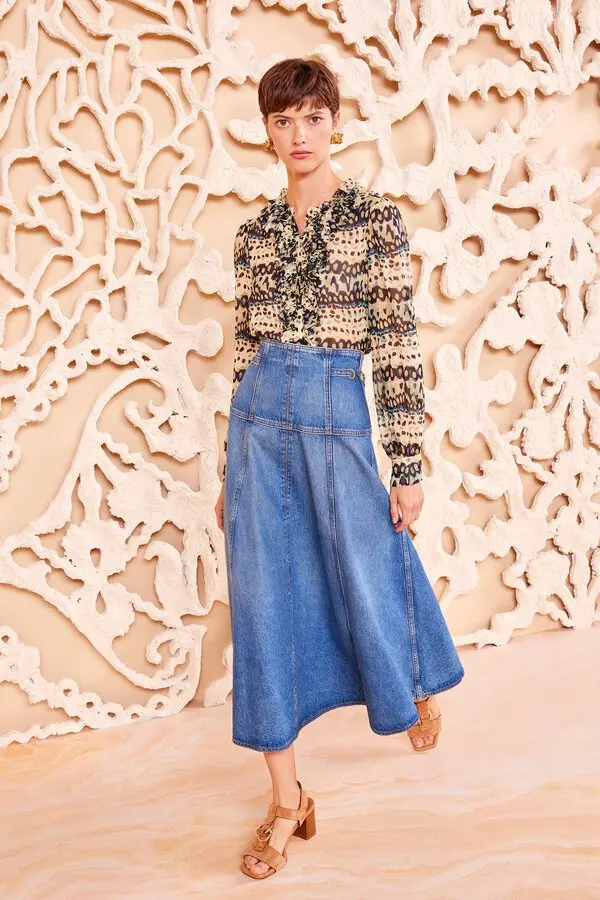 Ulla Johnson The Brigette Midi Skirt - Danube