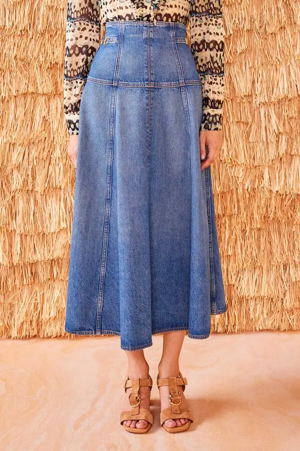 Ulla Johnson The Brigette Midi Skirt - Danube