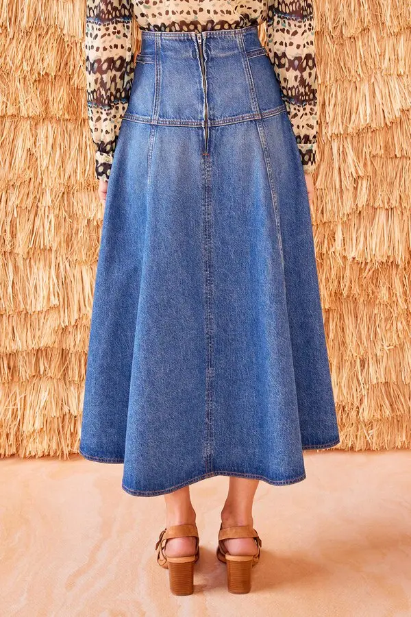 Ulla Johnson The Brigette Midi Skirt - Danube