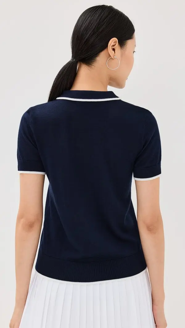 Greyson Short Sleeve Collared Knit Top