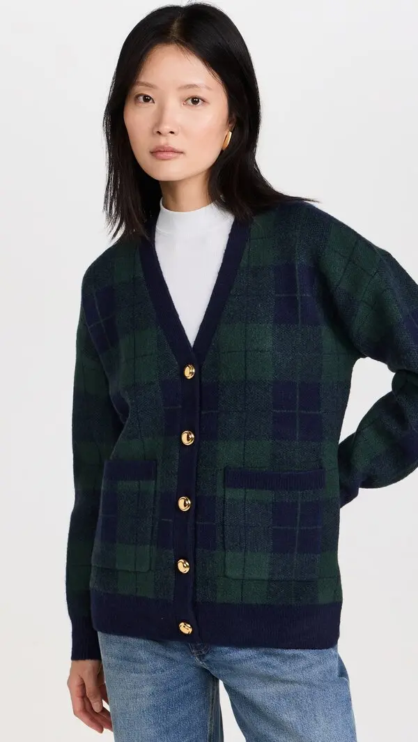 English Factory Check Cardigan