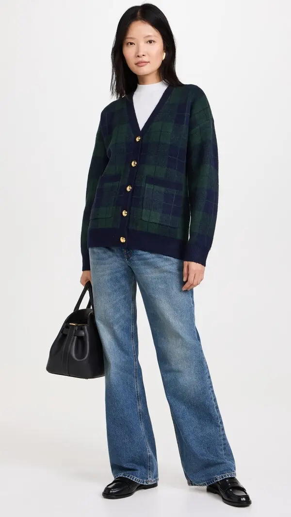 English Factory Check Cardigan