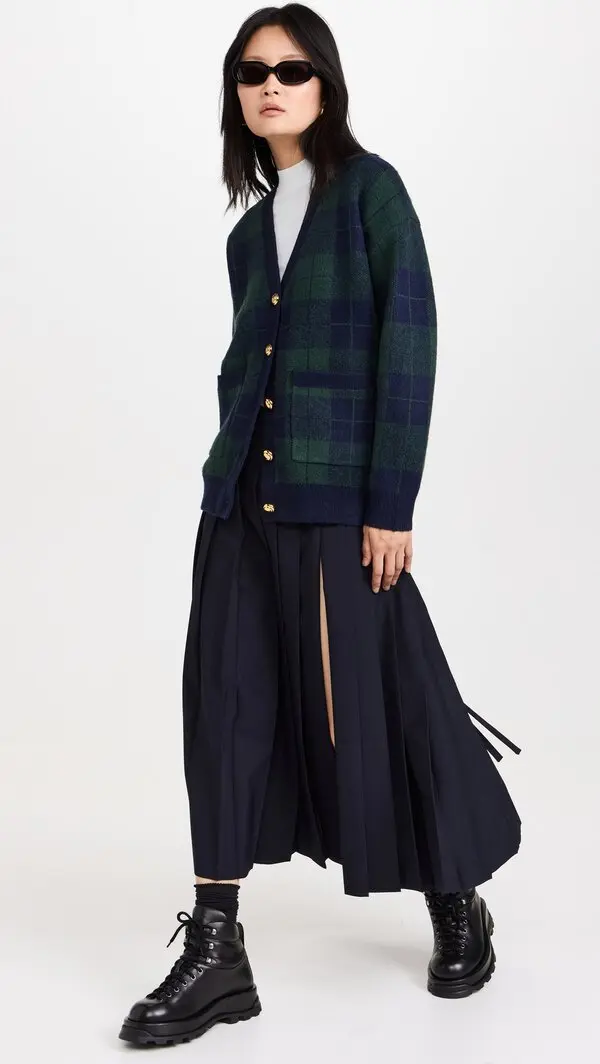 English Factory Check Cardigan
