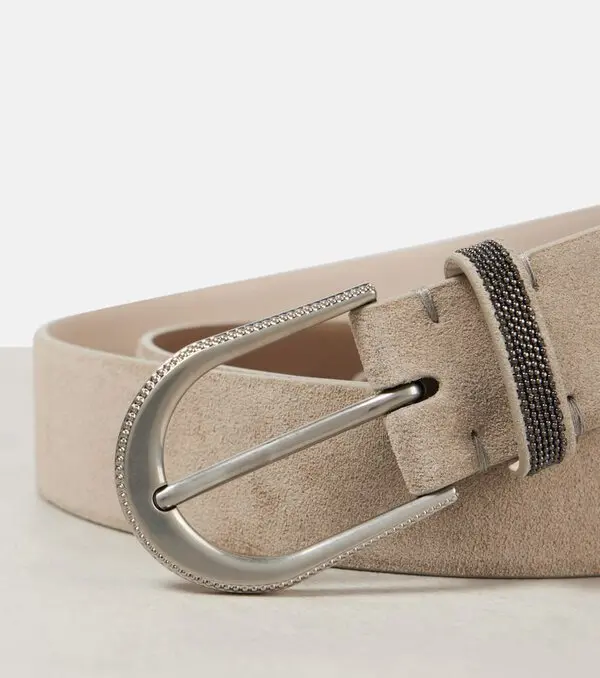 Brunello Cucinelli Monili Leather Belt - White