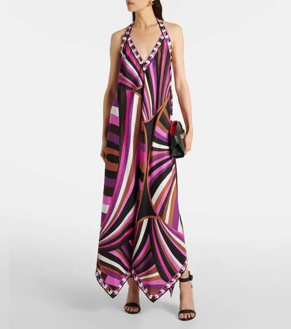 Emilio Pucci Iride Silk Twill Maxi Dress - Multicoloured