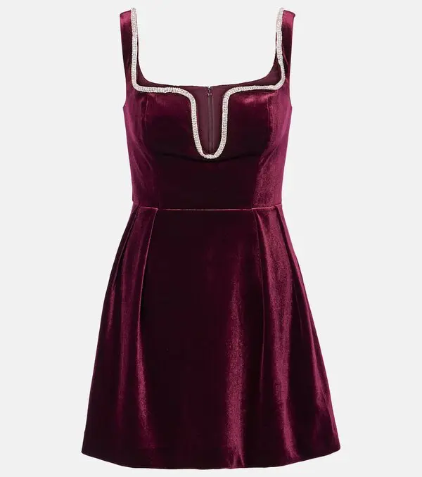 SELF-PORTRAIT Velvet Minidress