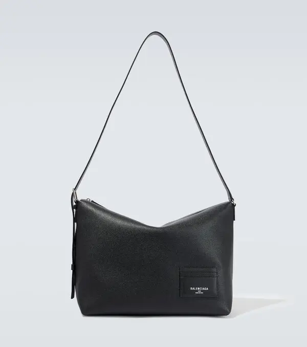 Balenciaga Credit Large Leather Messenger Bag - Black