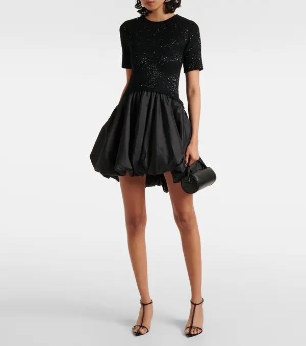 Simkhai Kenz Ruffled Taffeta Mini Dress