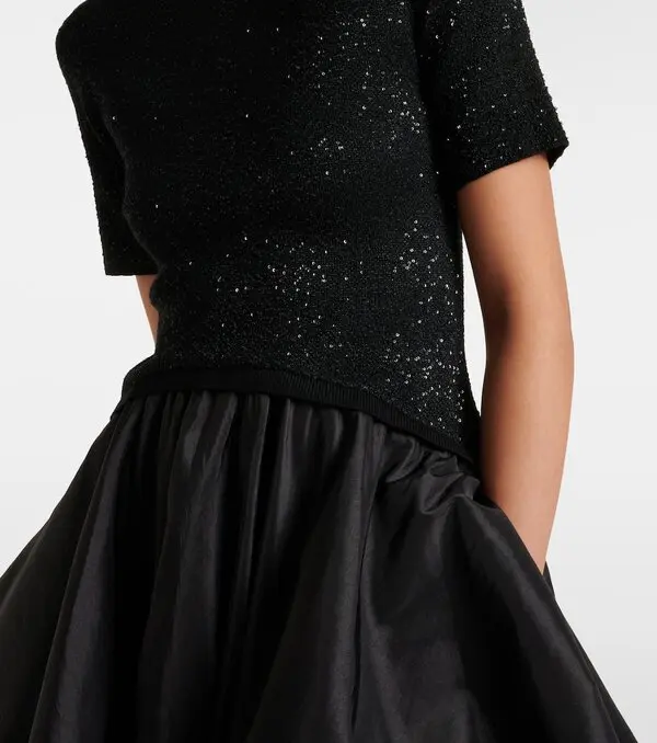 Simkhai Kenz Ruffled Taffeta Mini Dress