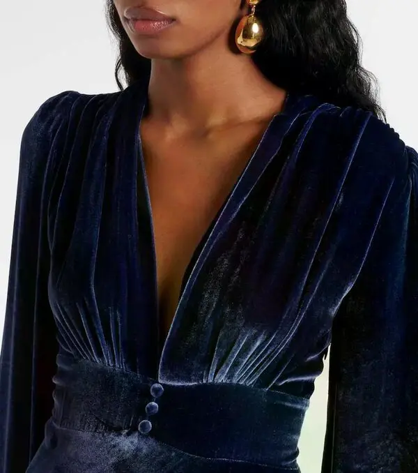 Rixo Emery Velvet Maxi Dress