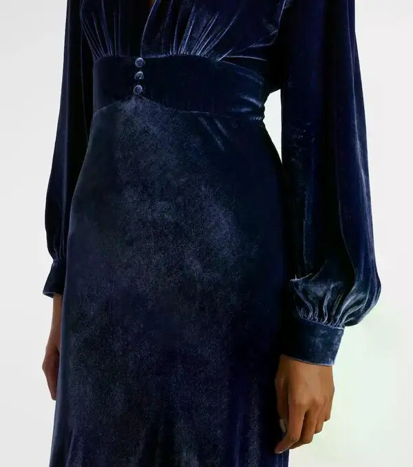 Rixo Emery Velvet Maxi Dress