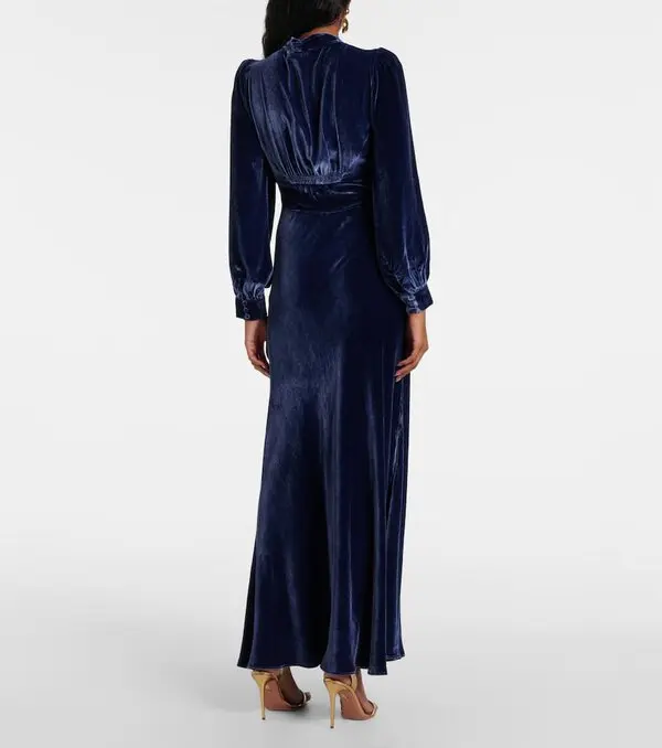 Rixo Emery Velvet Maxi Dress
