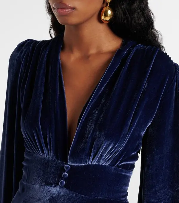 Rixo Emery Velvet Maxi Dress