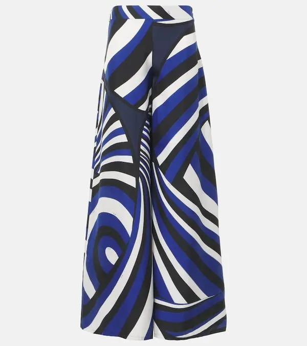 Emilio Pucci Iride Silk Twill Palazzo Pants - Blue