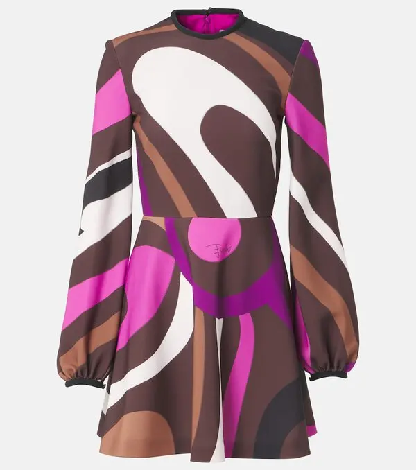Emilio Pucci Marmo Cady Mini Dress - Multicoloured