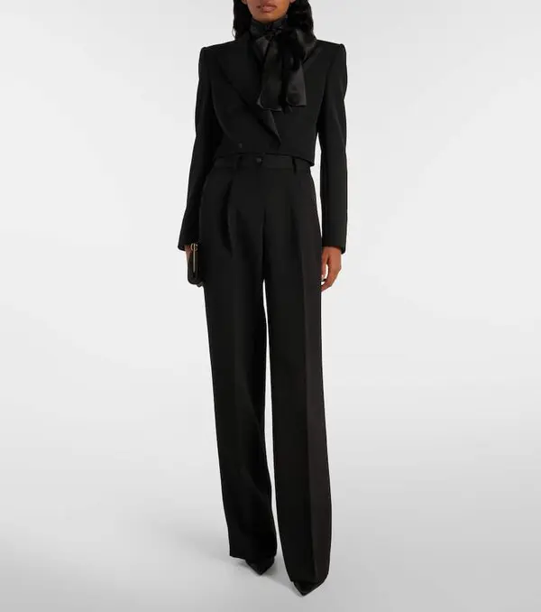 Dolce & Gabbana Wool And Silk Wide-leg Trousers