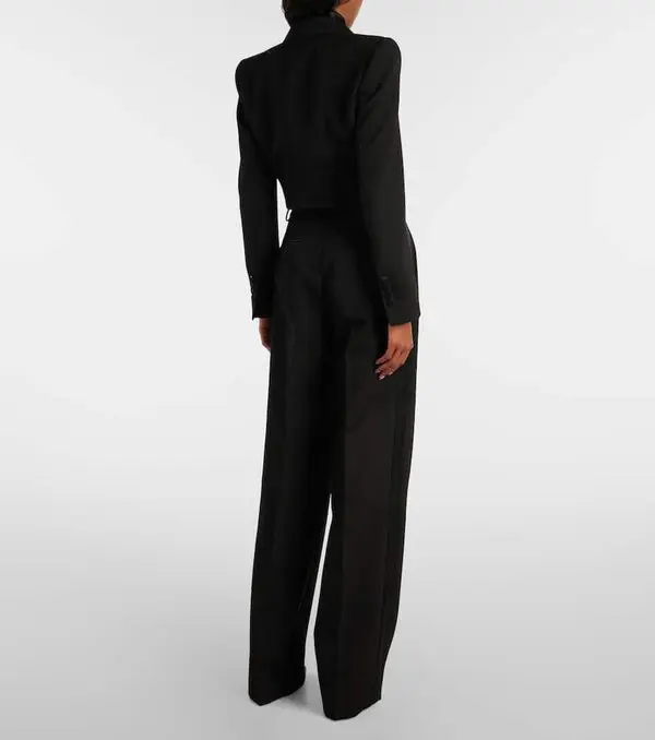 Dolce & Gabbana Wool And Silk Wide-leg Trousers