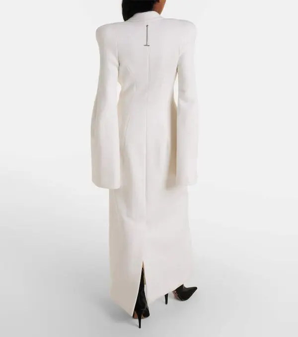 Alexander Mcqueen Wool And Cashmere Blazer Dress White