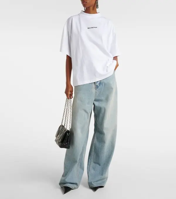 Balenciaga Printed Cotton Jersey T-shirt