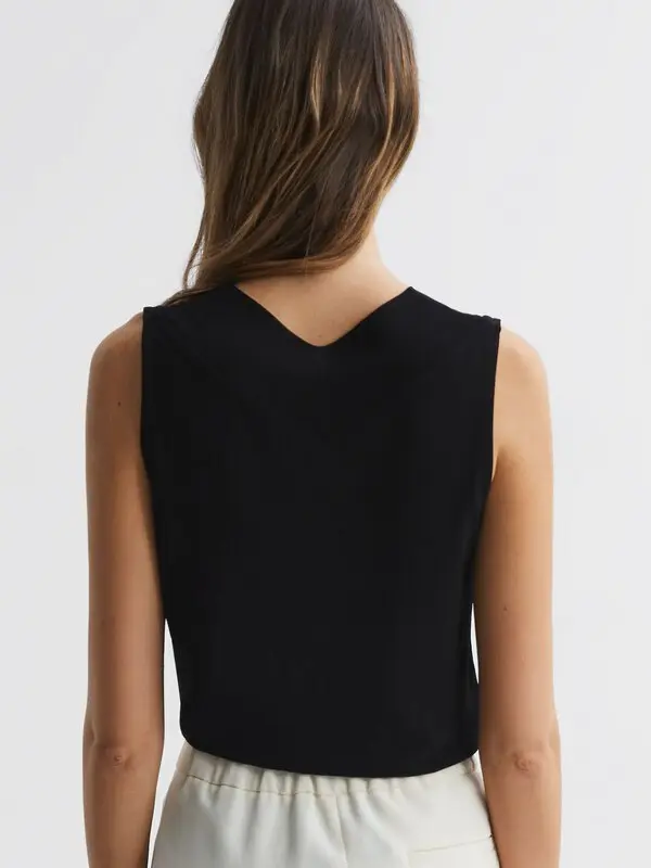 REISS Taylor V-neck Shell Blouse