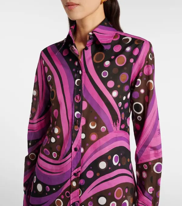 Emilio Pucci Fontane Cotton Muslin Shirt - Pink