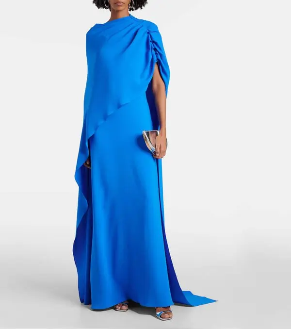Oscar De La Renta Draped Silk-blend Gown