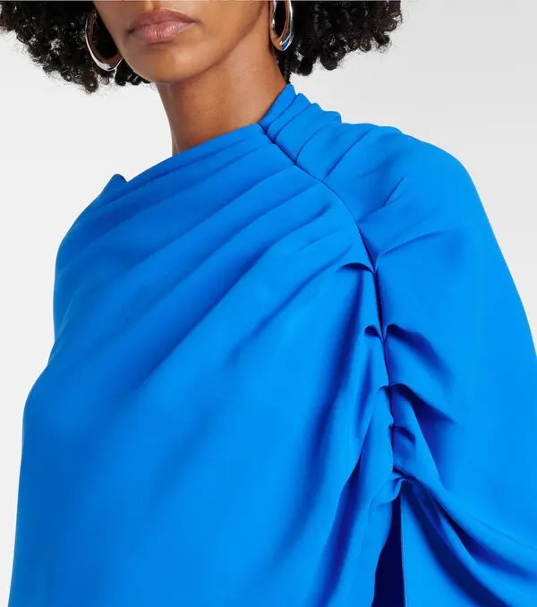 Oscar De La Renta Draped Silk-blend Gown