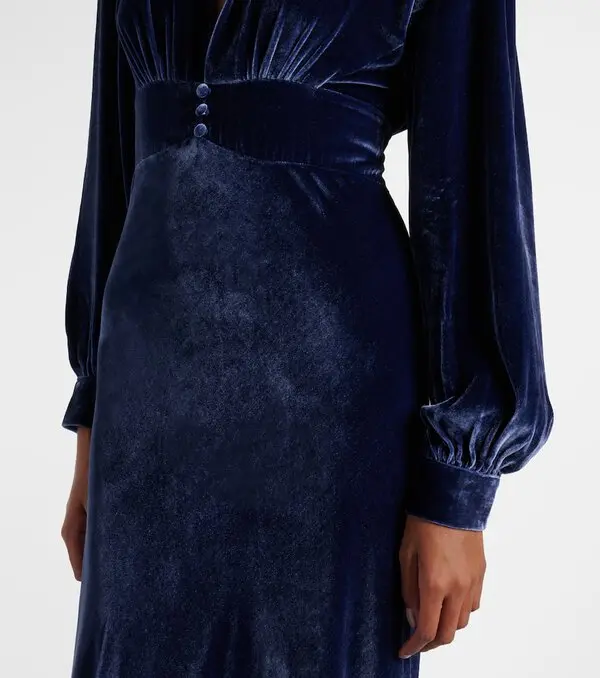 Rixo Emery Velvet Maxi Dress