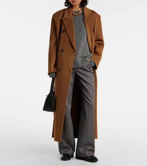 THE FRANKIE SHOP Gaia Double-breasted Wool-blend Coat