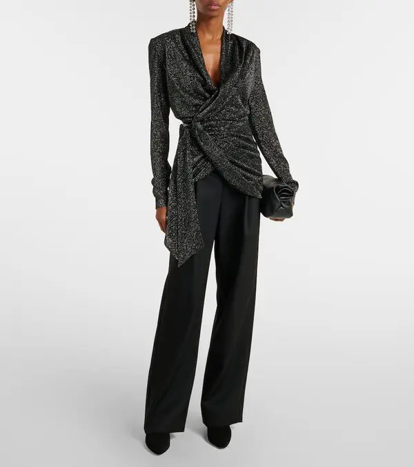 Isabel Marant Étoile Cinay Lame Wrap Top