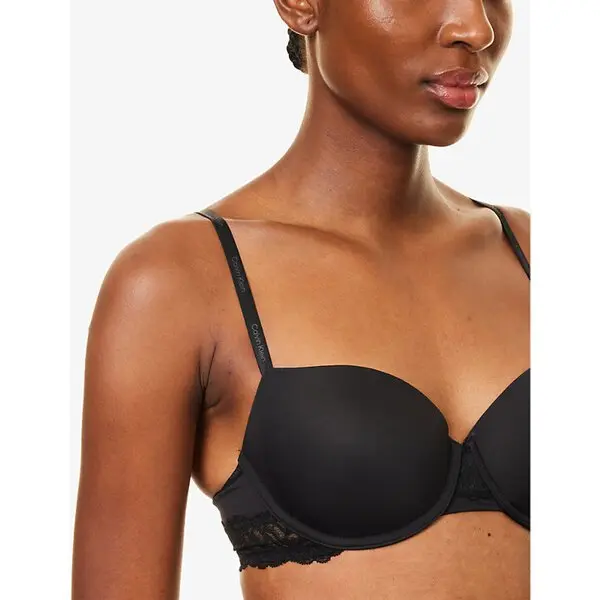 Calvin Klein Attraction Lace-trim Stretch-woven Balconette Bra