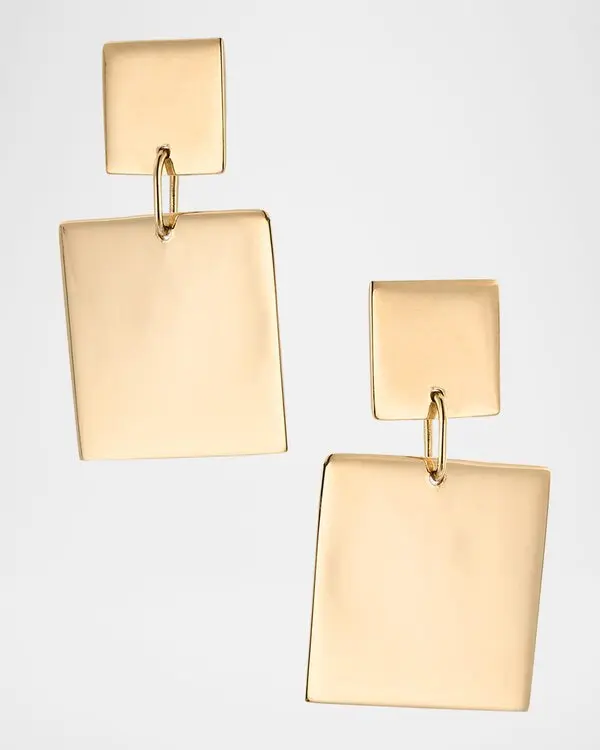 Lana Jewelry 14k Yellow Double Square Dangle Earrings - Gold