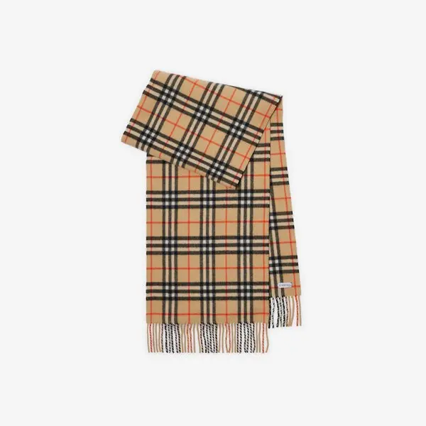 Burberry Check Cashmere Scarf - Sand