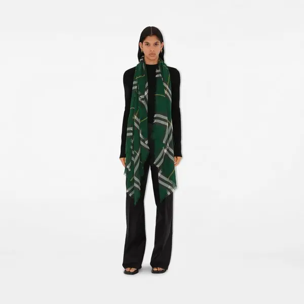 Burberry - Wide Check Wool Scarf