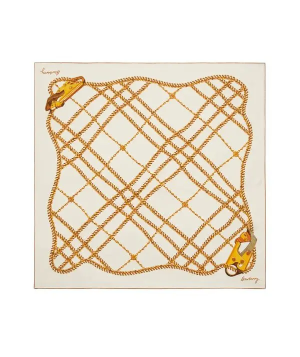 Burberry - Chain Check Silk Scarf